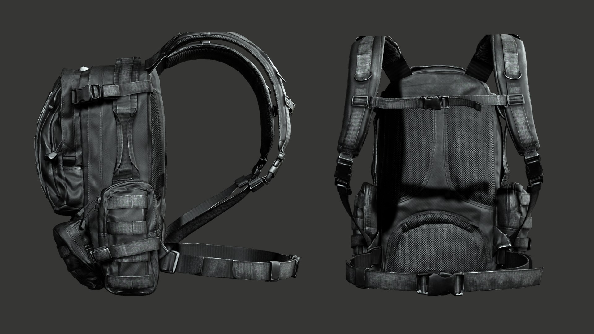 3D Model Realistic Urban Combat Backpack - Game Ready Asset ...
