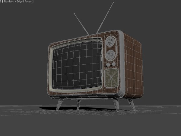 3d retro tv model