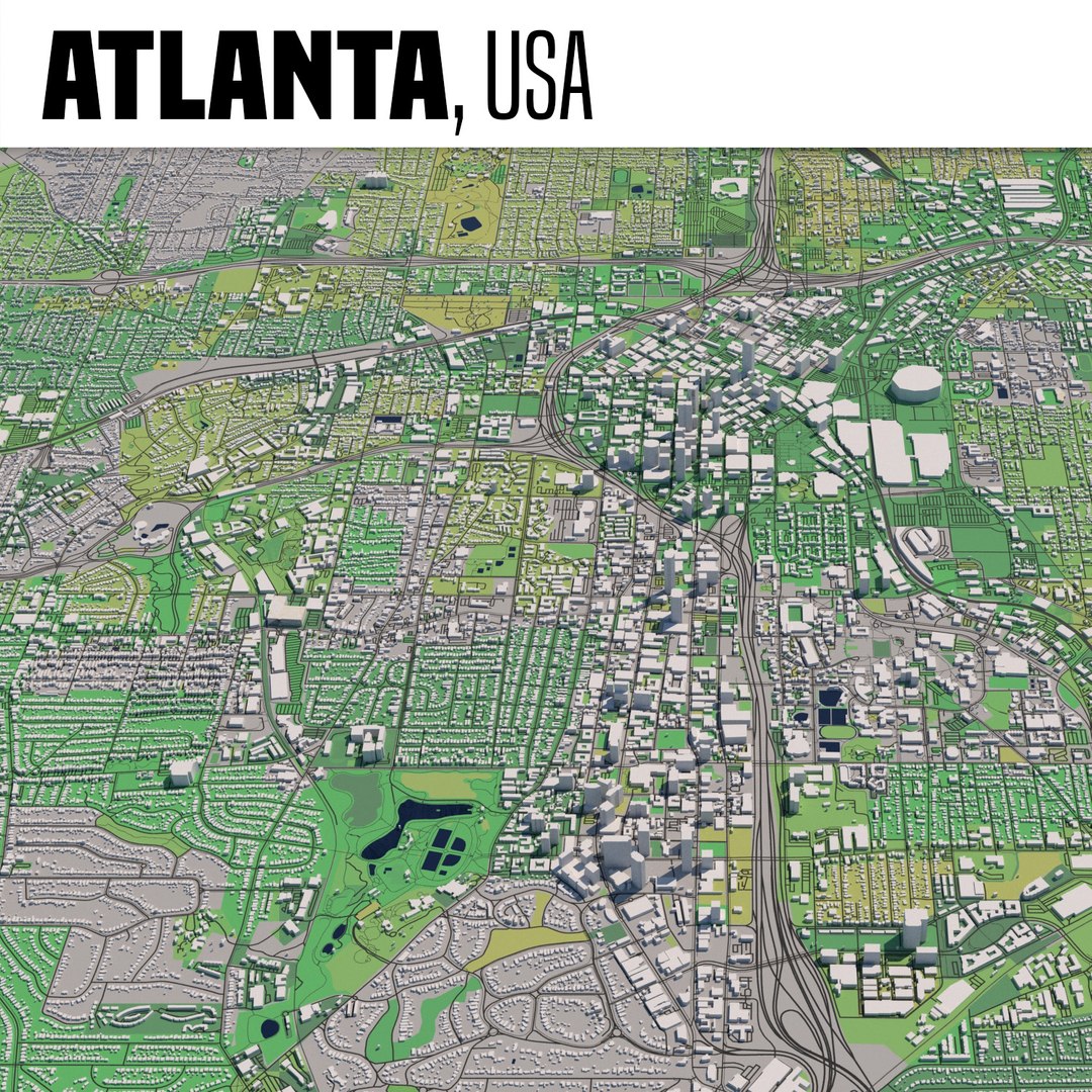 3D City Atlanta Model - TurboSquid 1424286