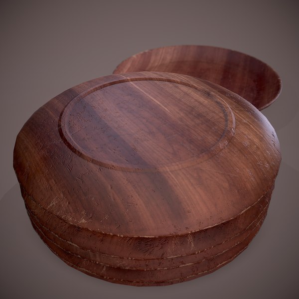 3D medieval tavern wooden plate model - TurboSquid 1467694