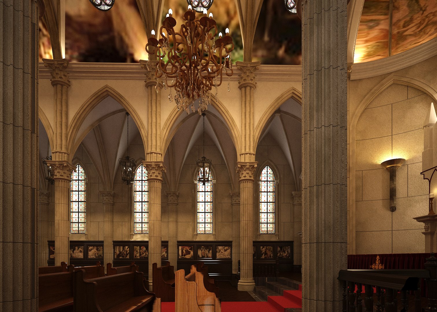 3D Church Interior 01 - TurboSquid 1922015