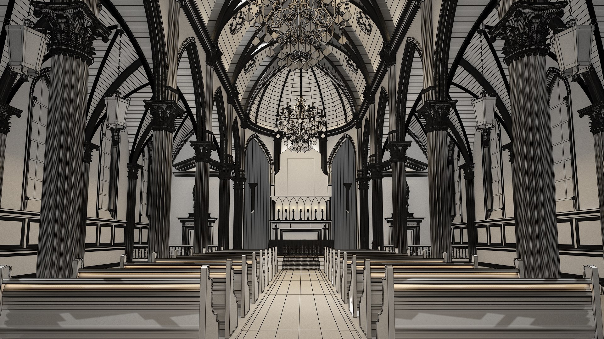 3D Church Interior 01 - TurboSquid 1922015