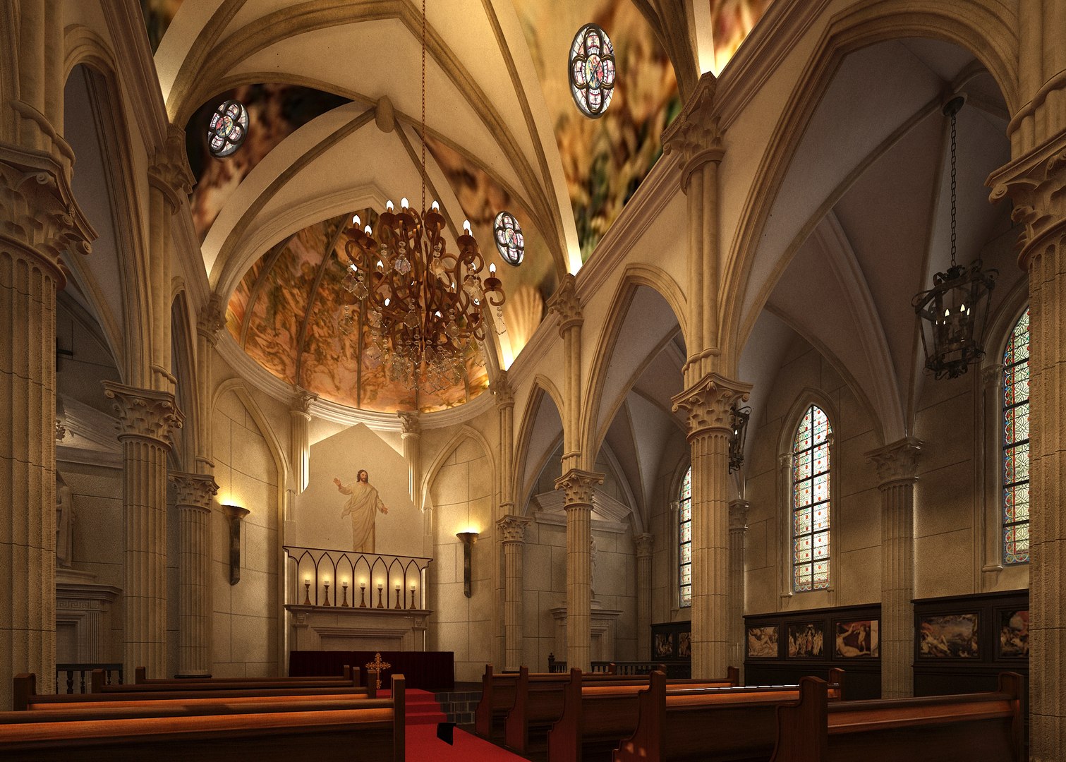 3D Church Interior 01 - TurboSquid 1922015