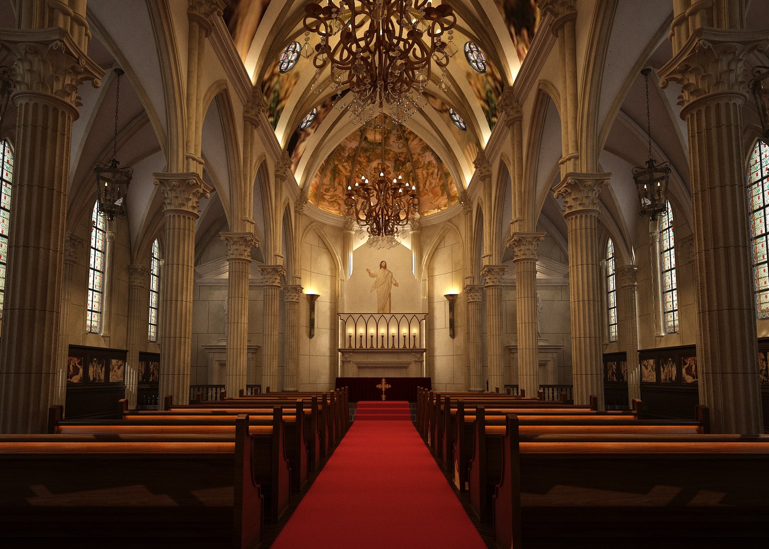 3D Church Interior 01 - TurboSquid 1922015