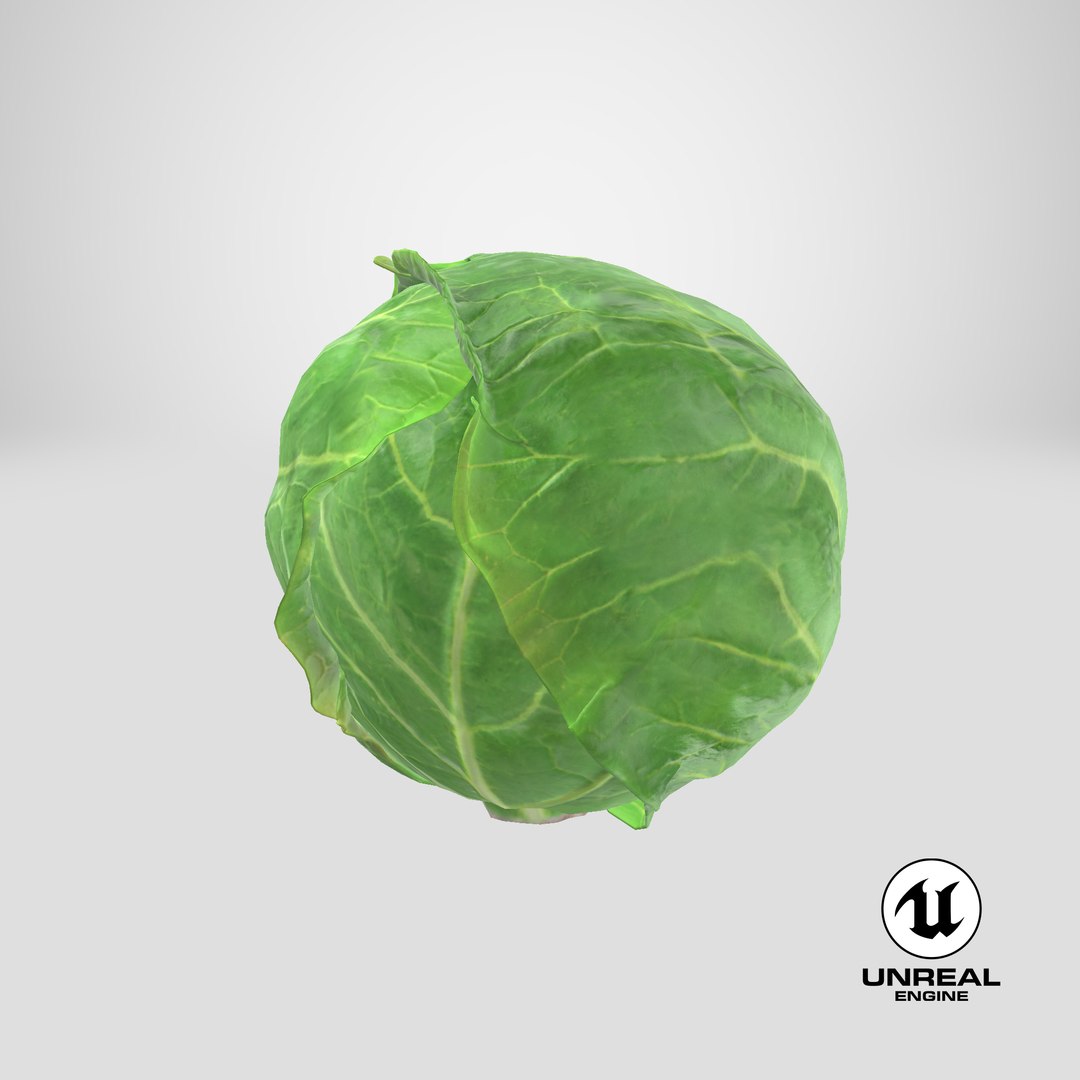 3D Cartoon Cabbage - TurboSquid 2078427