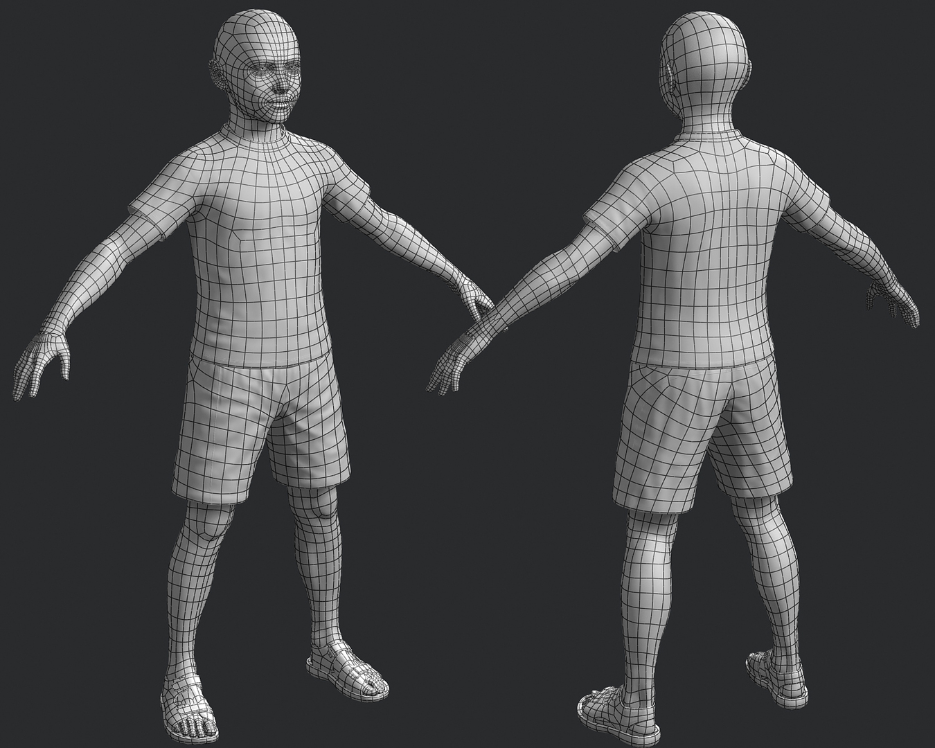 3d model rigged ben boy