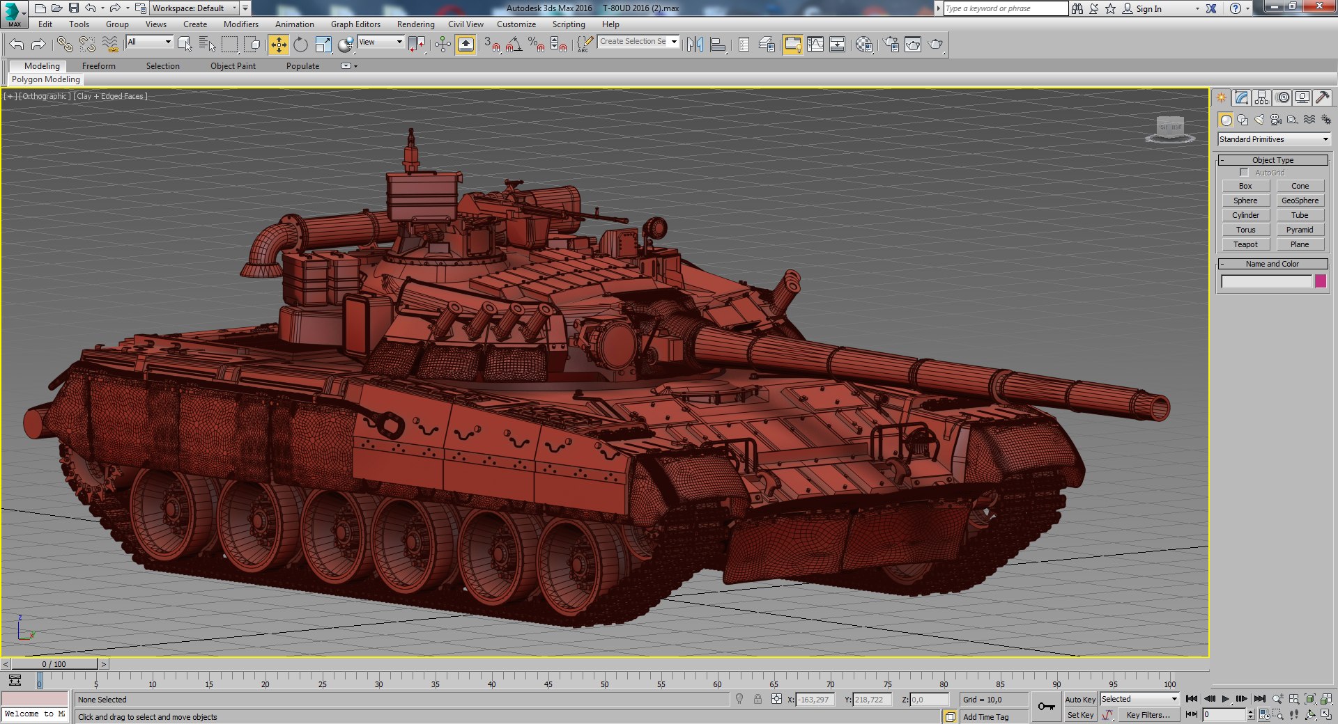 3d T-80ud Tank T-80 Model
