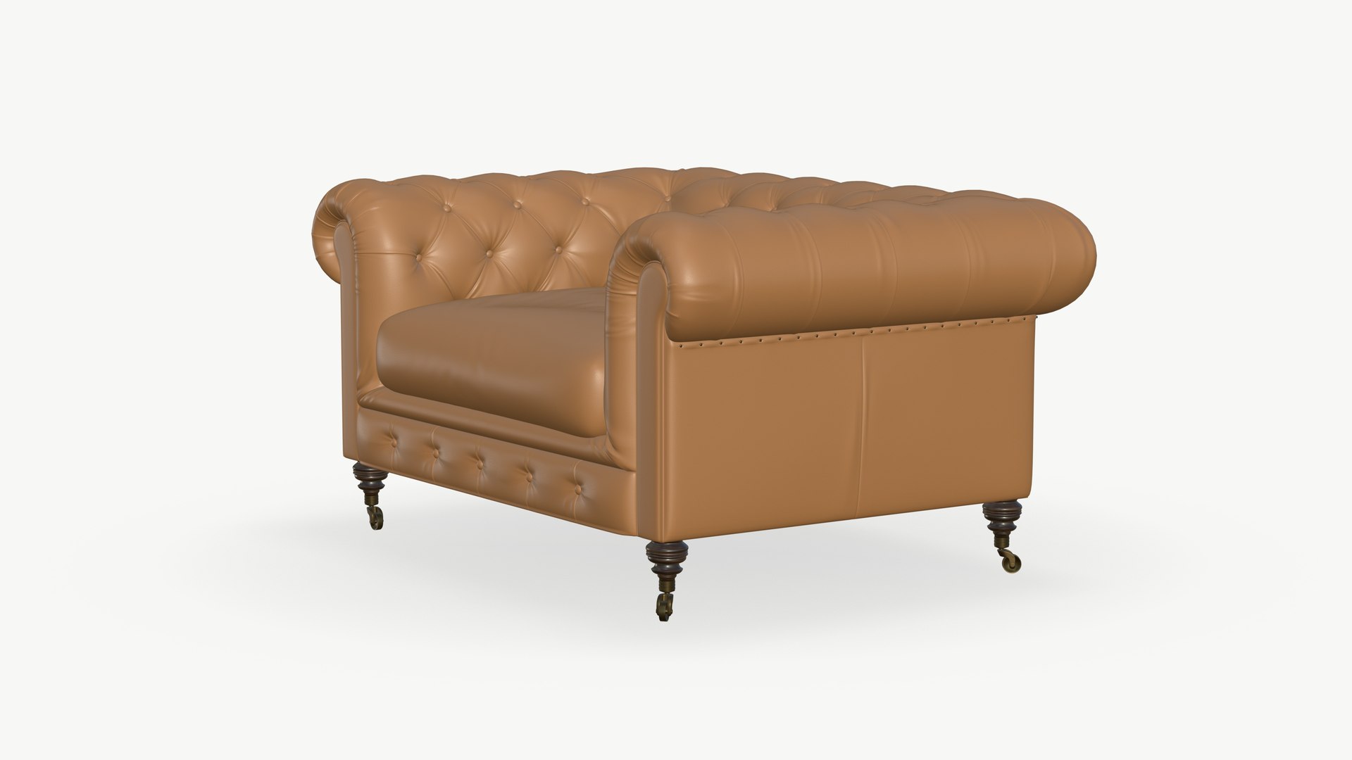 3D Chesterfield Yellow Leather Sofa Realistic - TurboSquid 2072894