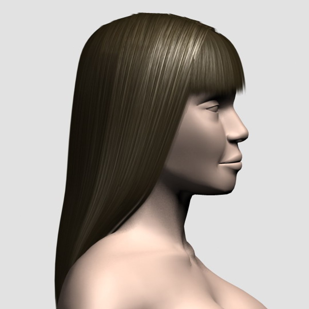 3d hair character mesh model