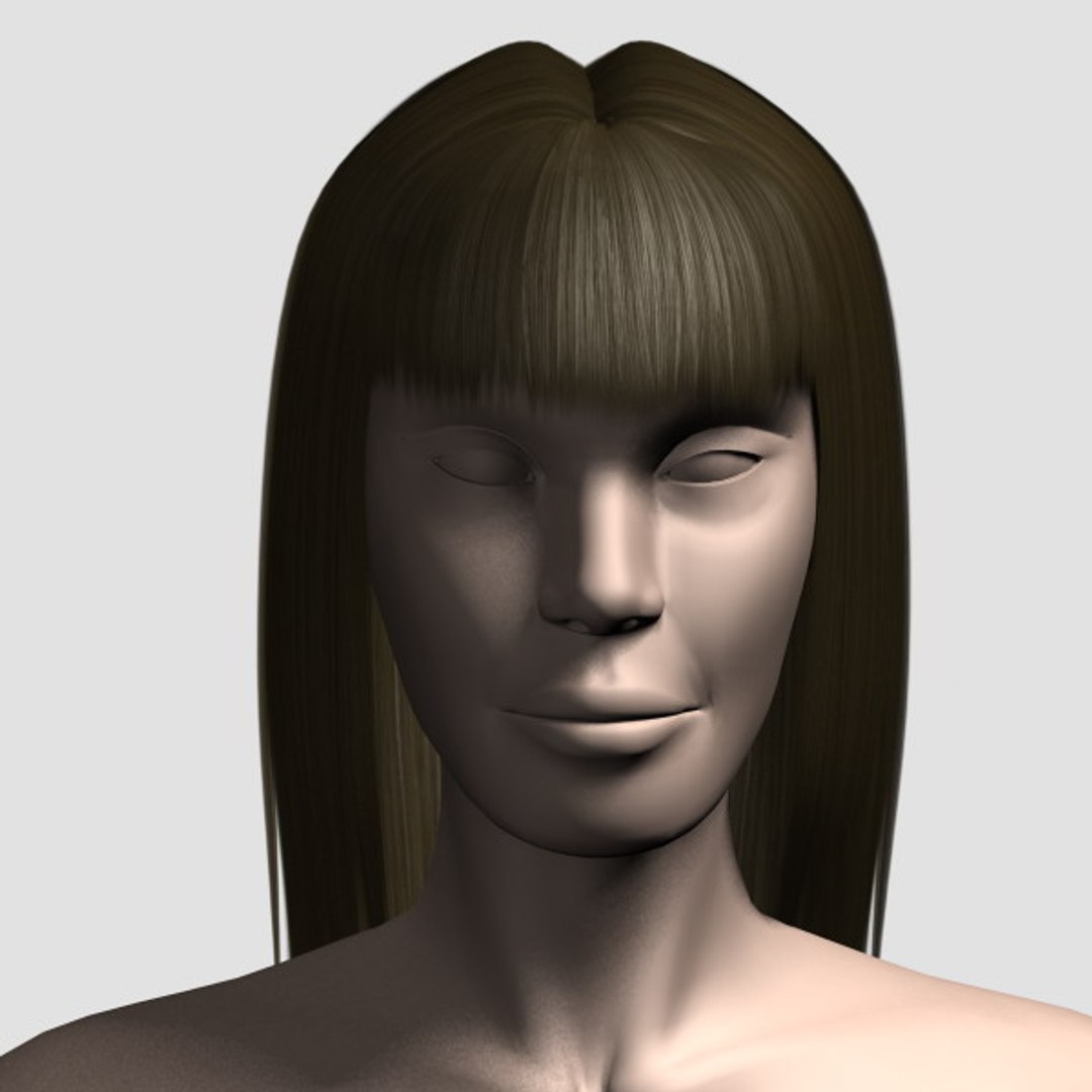 3d hair character mesh model