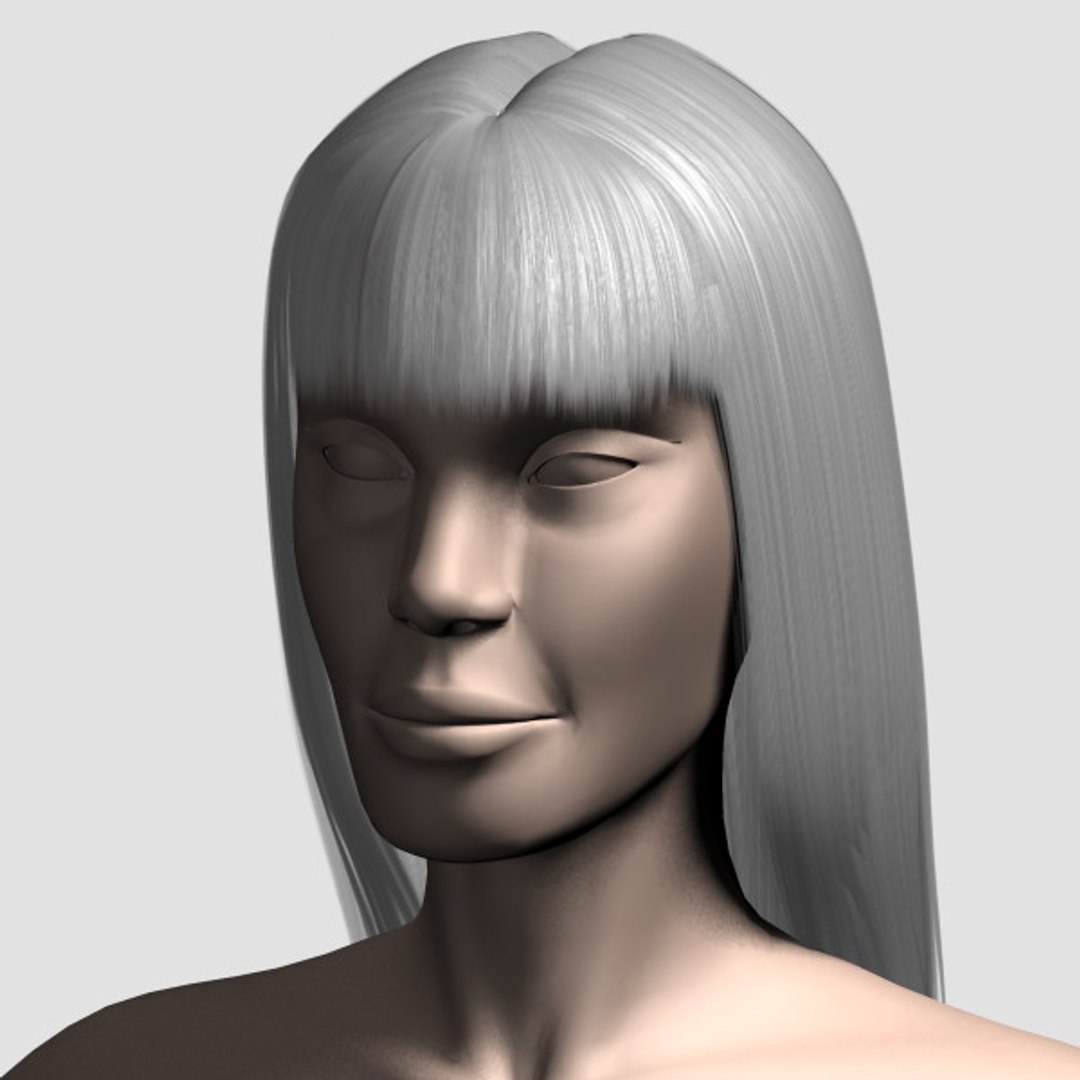 3d hair character mesh model