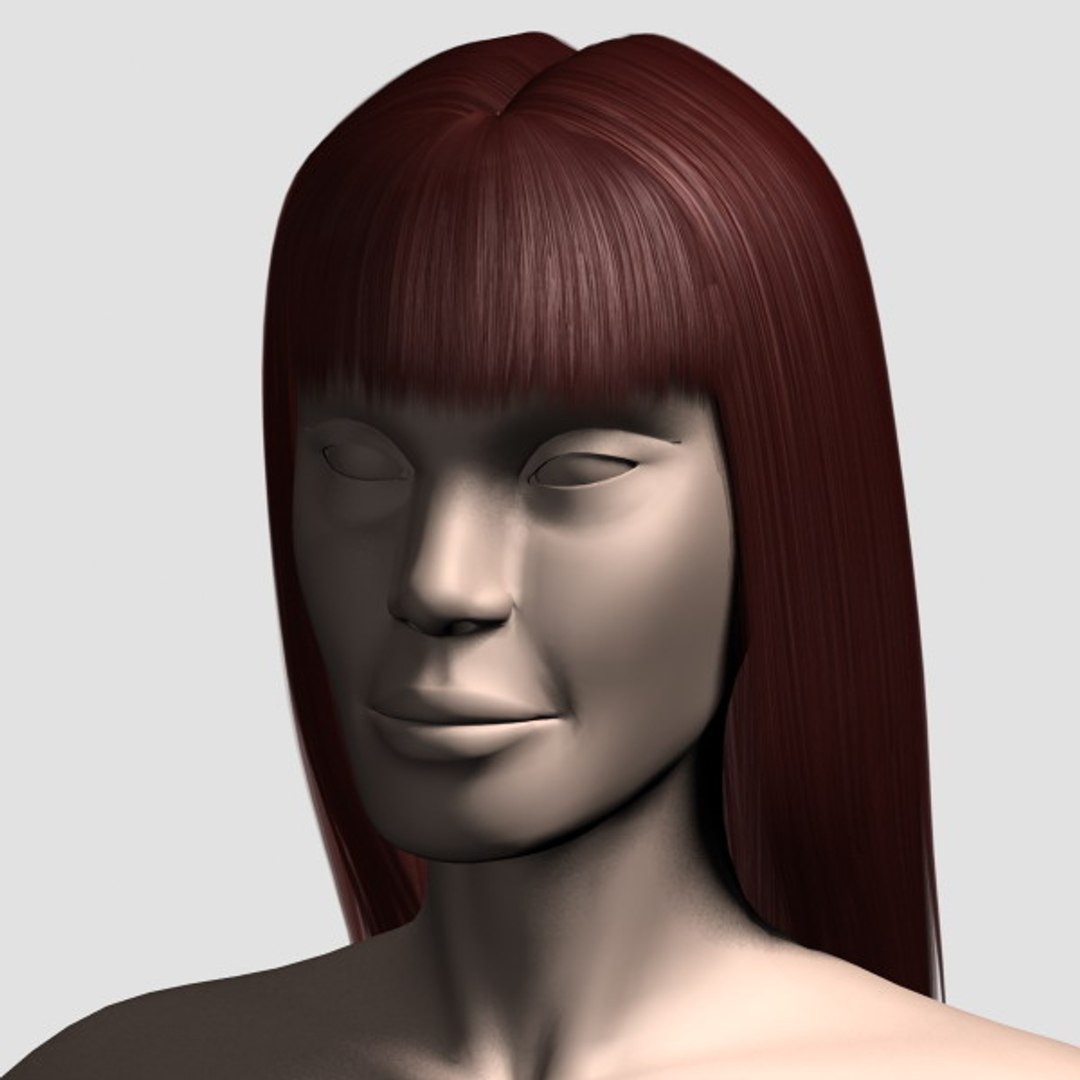 3d hair character mesh model