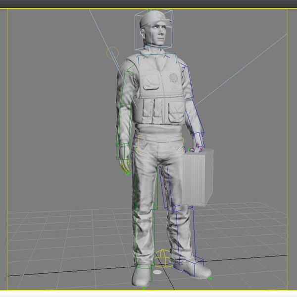 3d model rigged csi agent 2