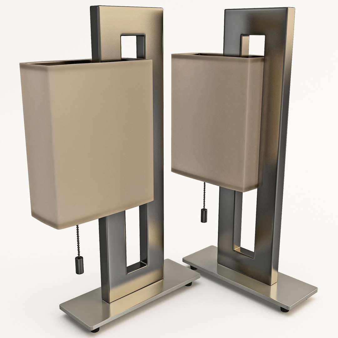 floating square table lamp 3d model