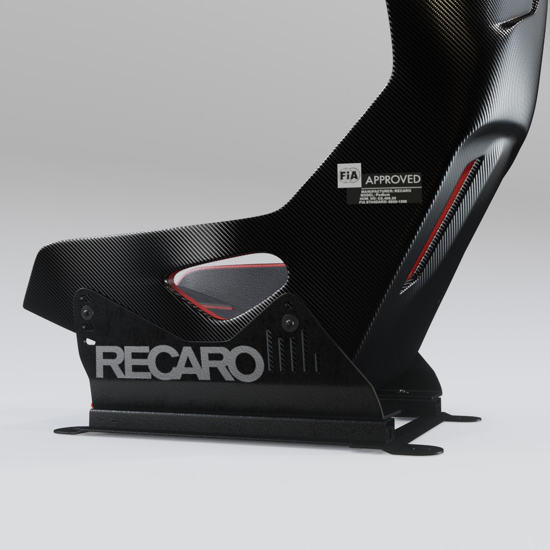 RECARO Podium Black-Red Racing Seat 3D - TurboSquid 1936526