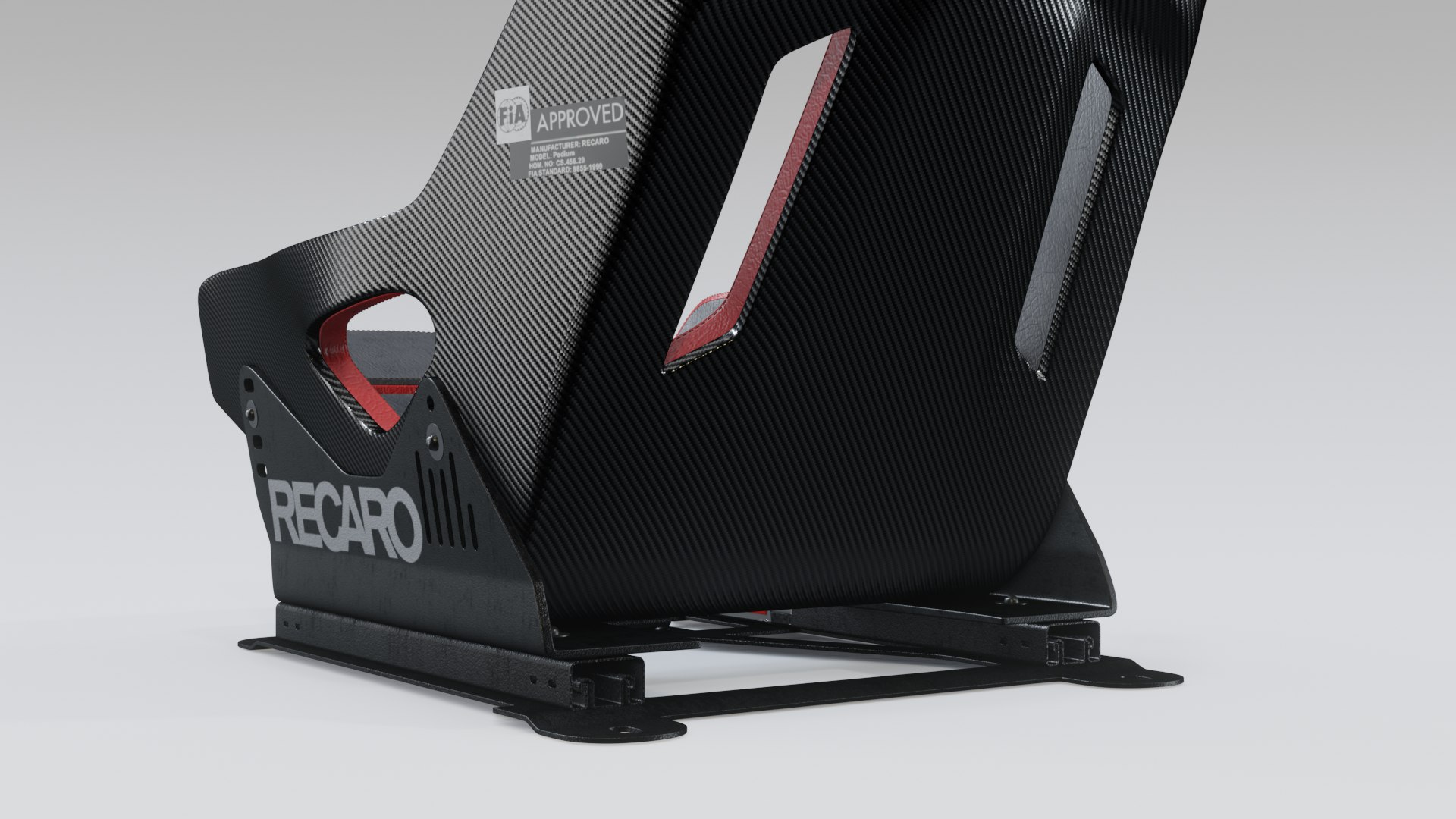 RECARO Podium Black-Red Racing Seat 3D - TurboSquid 1936526
