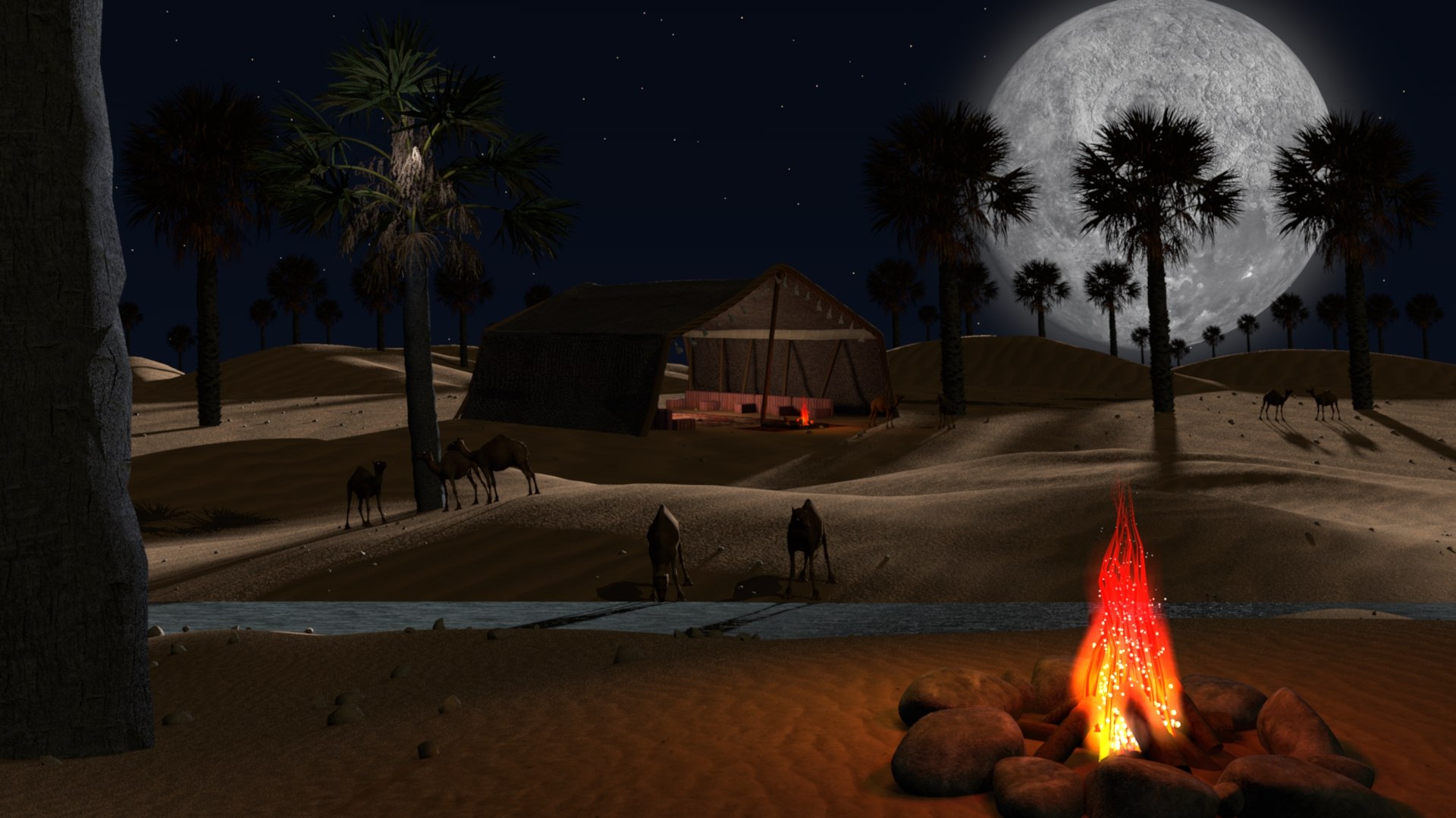 3ds Max Loop Sahara Desert Scene