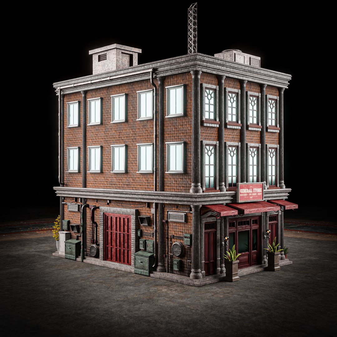 3D Model URBAN OLD BUILDING HORROR 9 - TurboSquid 2220603