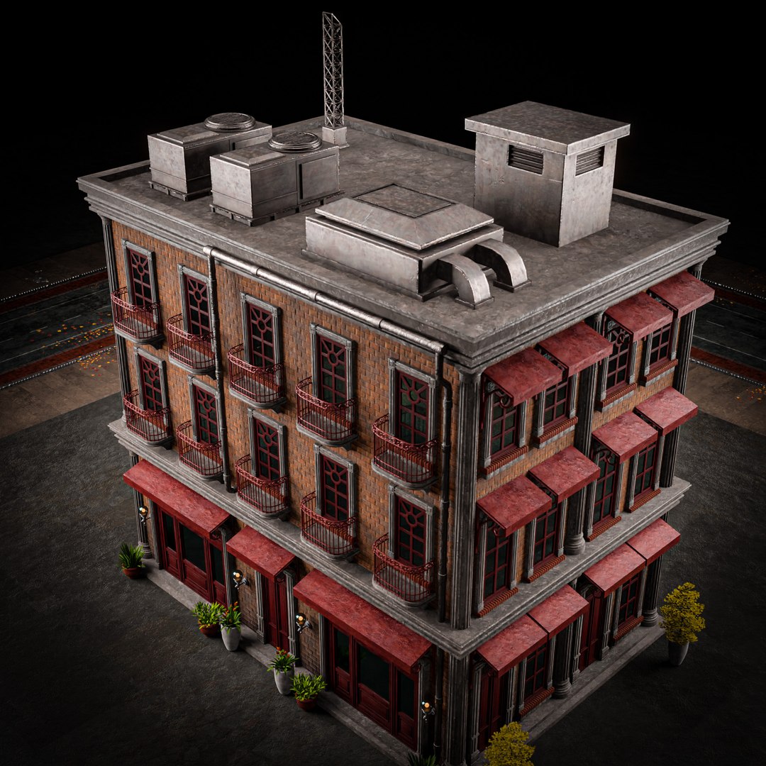 3D Model URBAN OLD BUILDING HORROR 9 - TurboSquid 2220603
