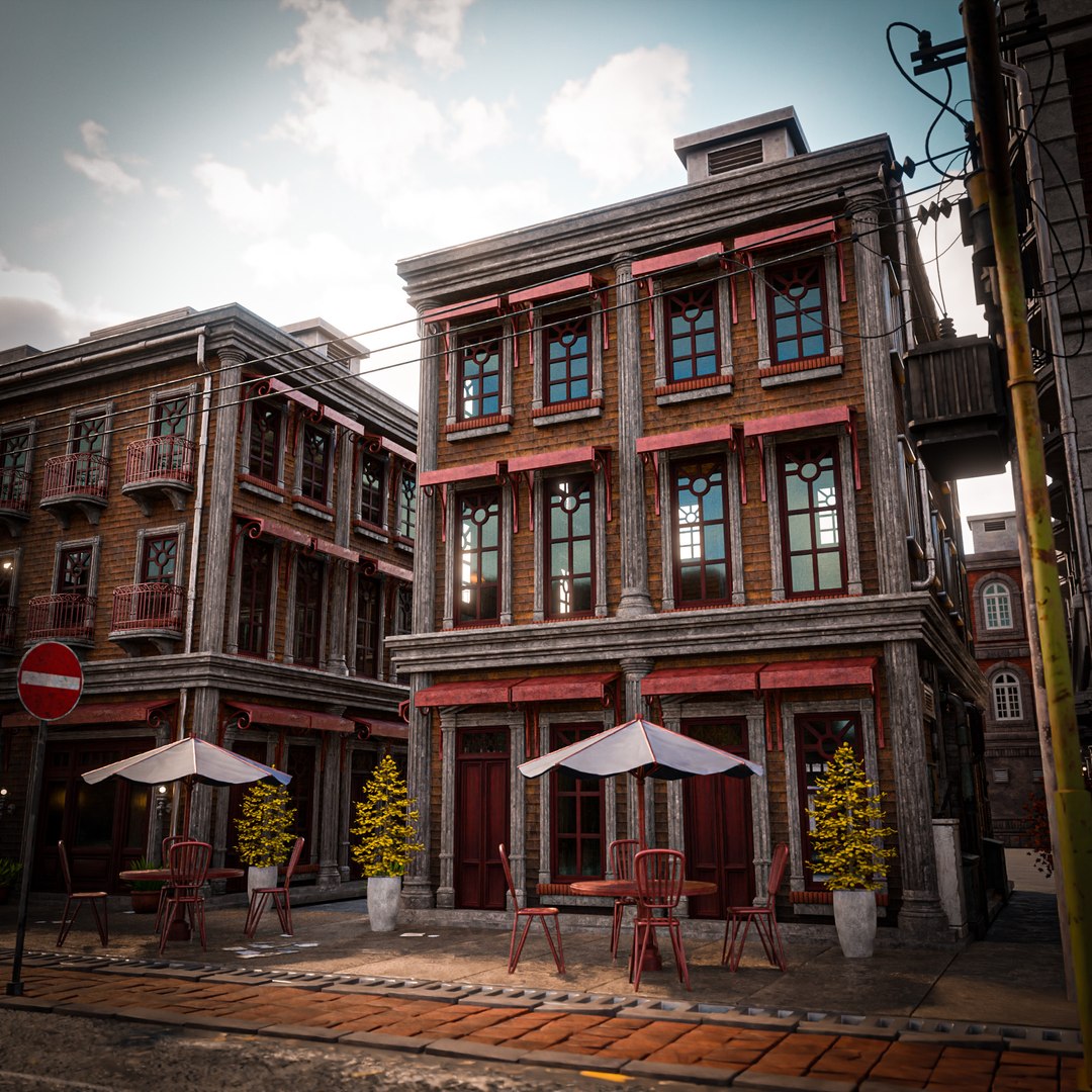 3D Model URBAN OLD BUILDING HORROR 9 - TurboSquid 2220603