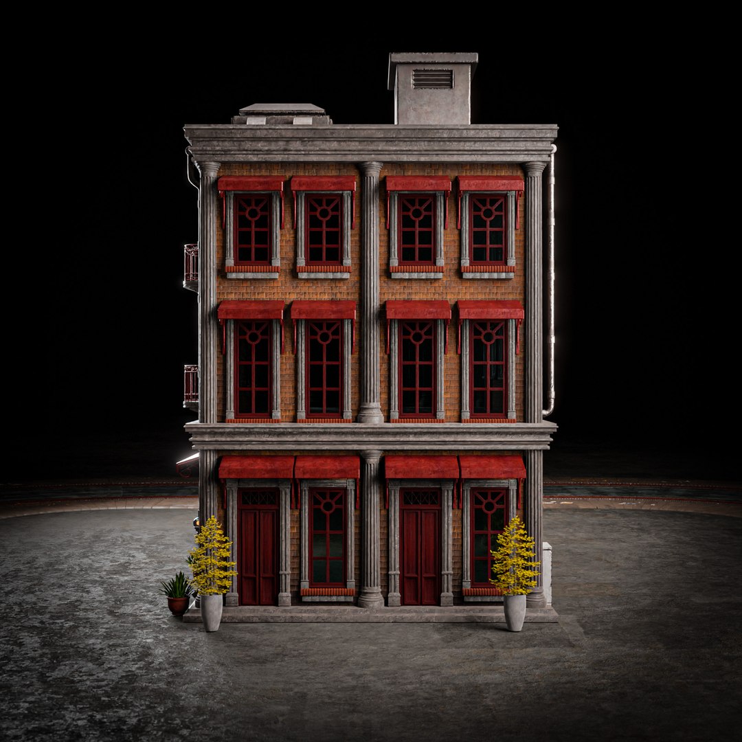 3D Model URBAN OLD BUILDING HORROR 9 - TurboSquid 2220603