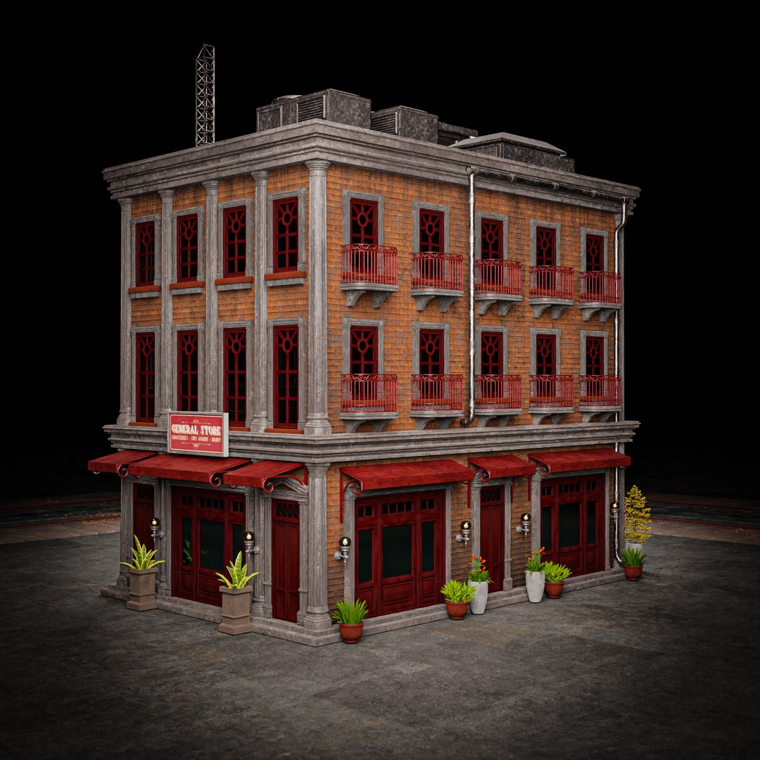 3D Model URBAN OLD BUILDING HORROR 9 - TurboSquid 2220603