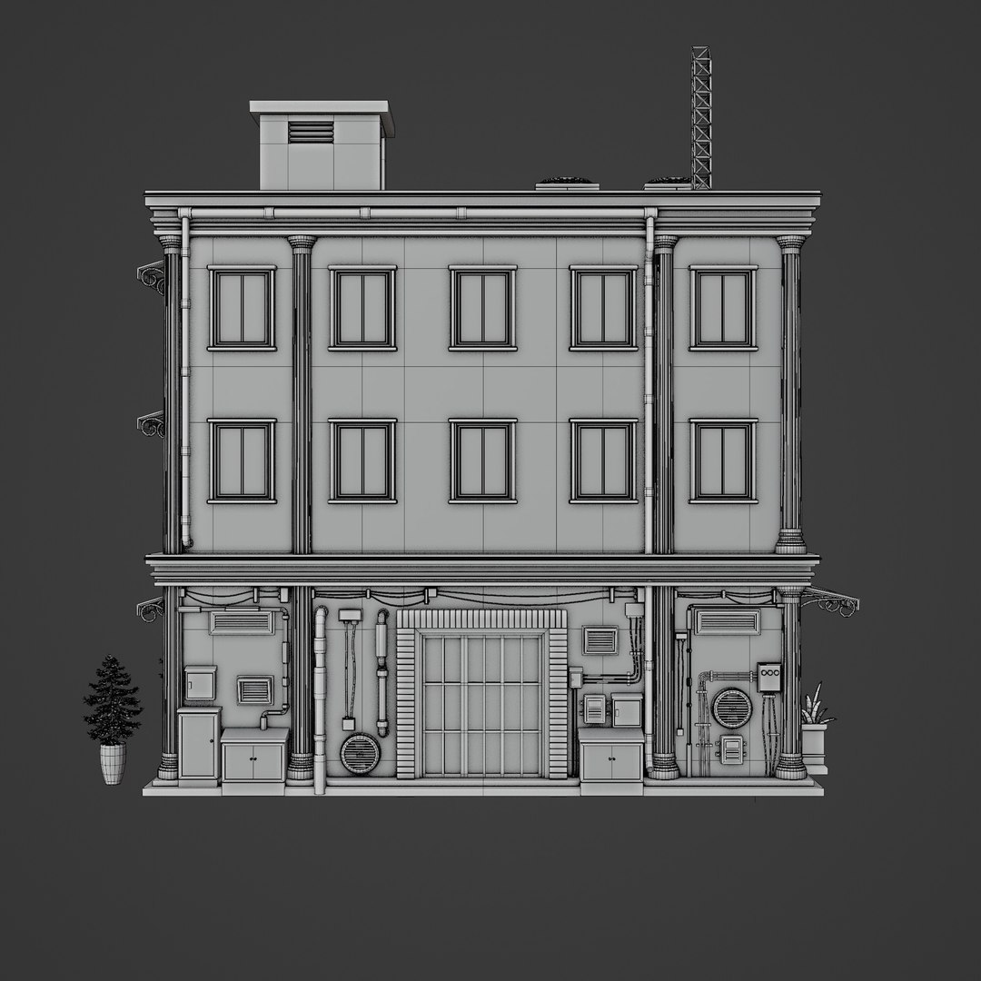 3D Model URBAN OLD BUILDING HORROR 9 - TurboSquid 2220603
