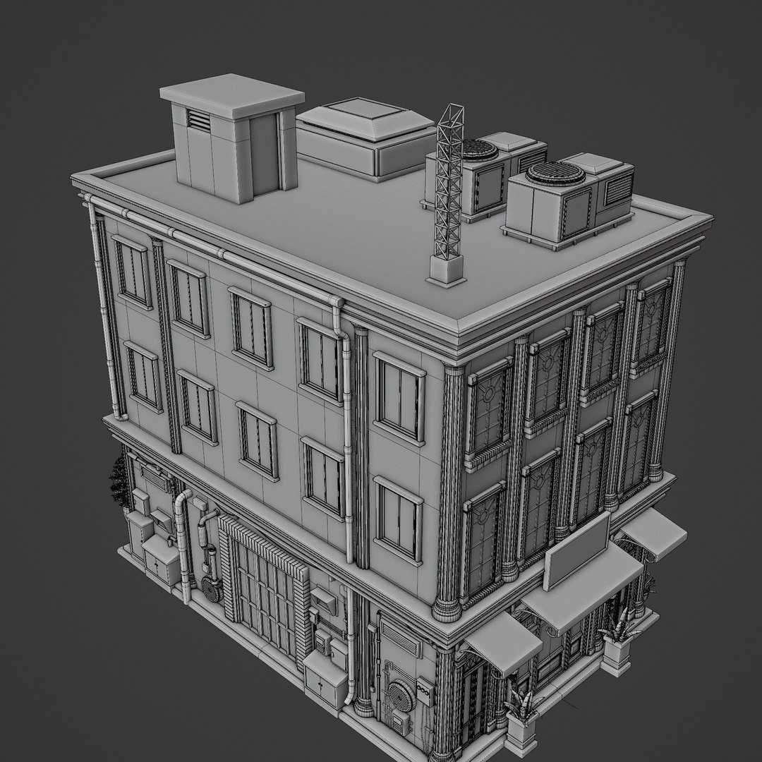 3D Model URBAN OLD BUILDING HORROR 9 - TurboSquid 2220603