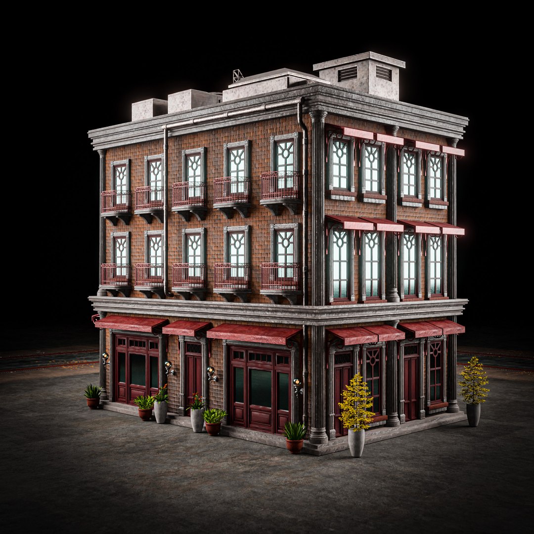 3D Model URBAN OLD BUILDING HORROR 9 - TurboSquid 2220603