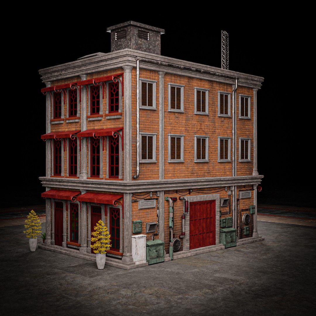 3D Model URBAN OLD BUILDING HORROR 9 - TurboSquid 2220603