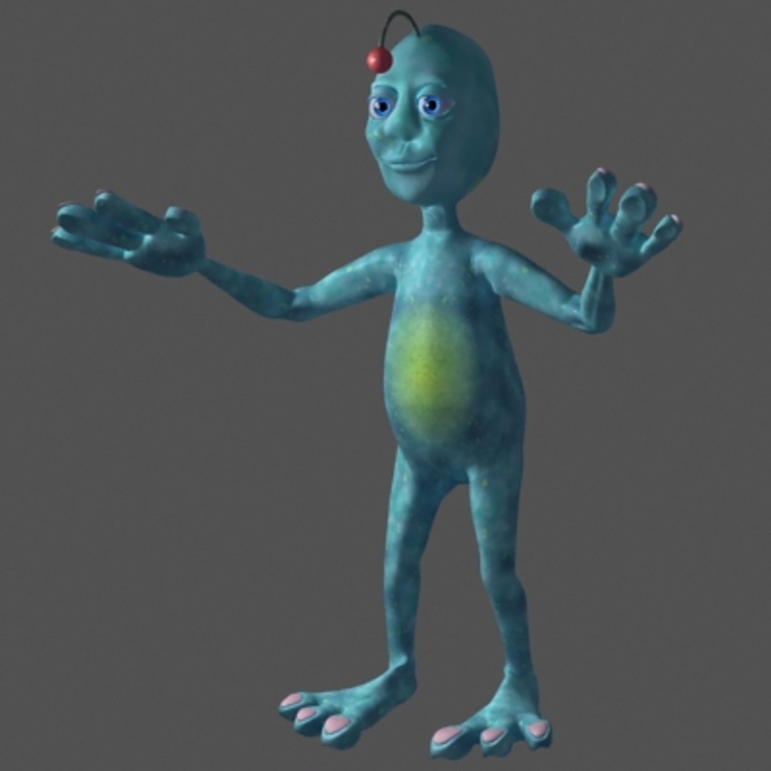 Alien Creature Blue 3d Model