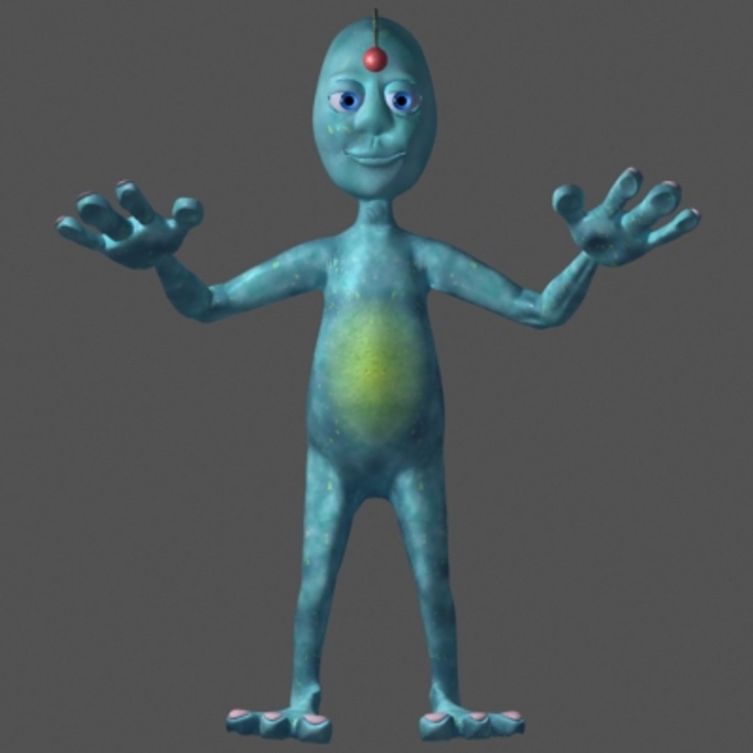 Alien Creature Blue 3d Model