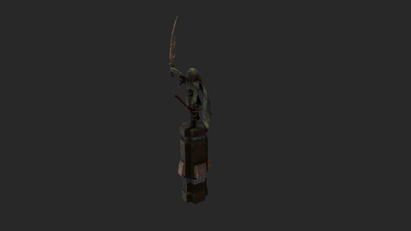 statue elven props 3d obj