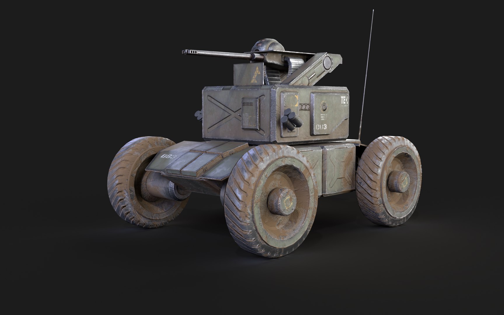 Battle Vehicle With Guns Army Tank Game Ready Rigged 3D - TurboSquid ...