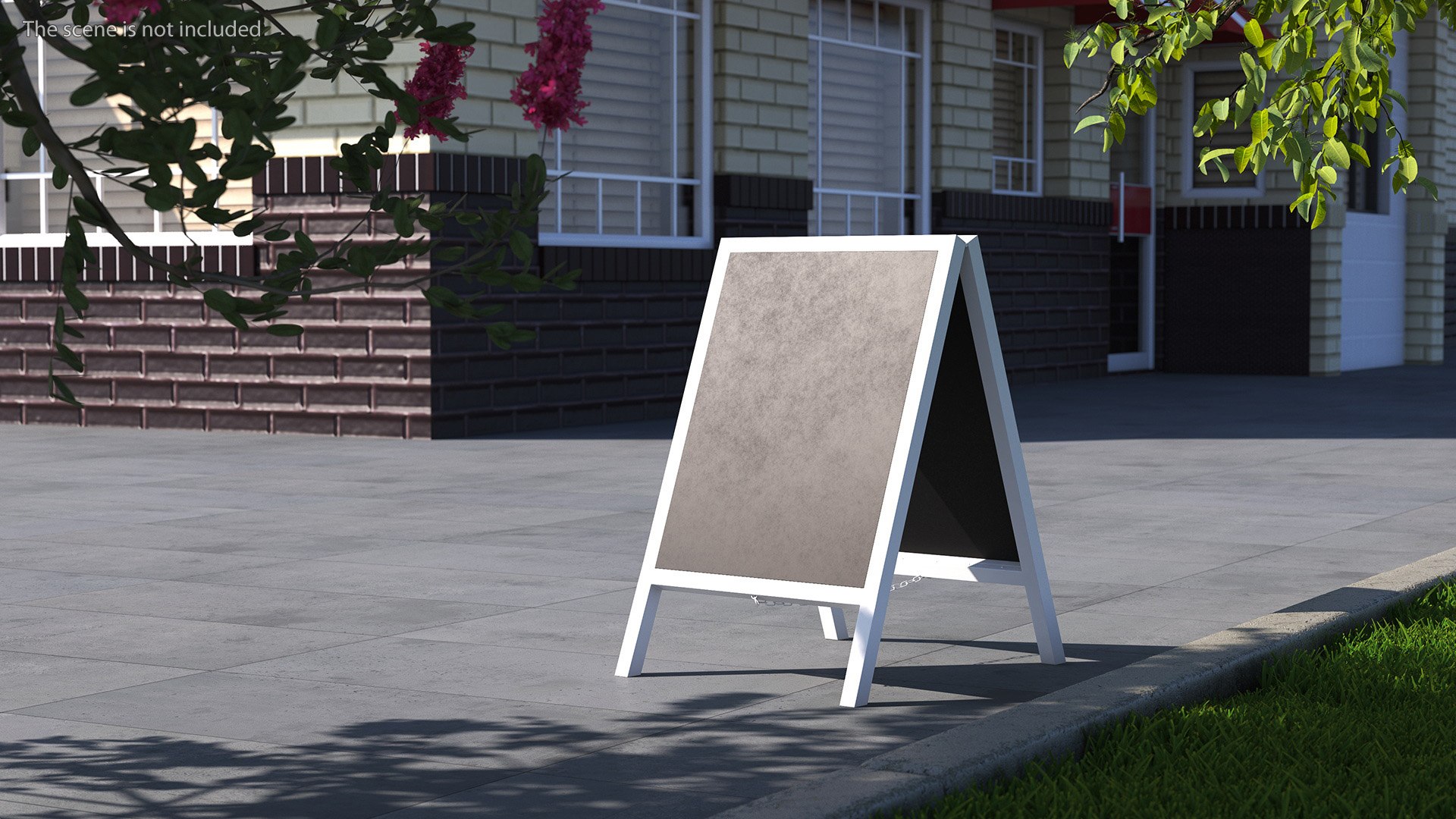 Wooden Chalkboard Sign White Clear Model - TurboSquid 2147297