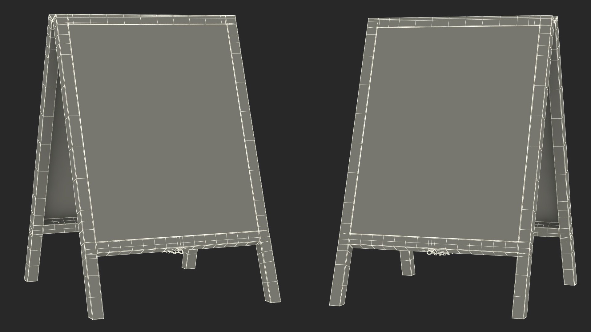 Wooden Chalkboard Sign White Clear Model - TurboSquid 2147297