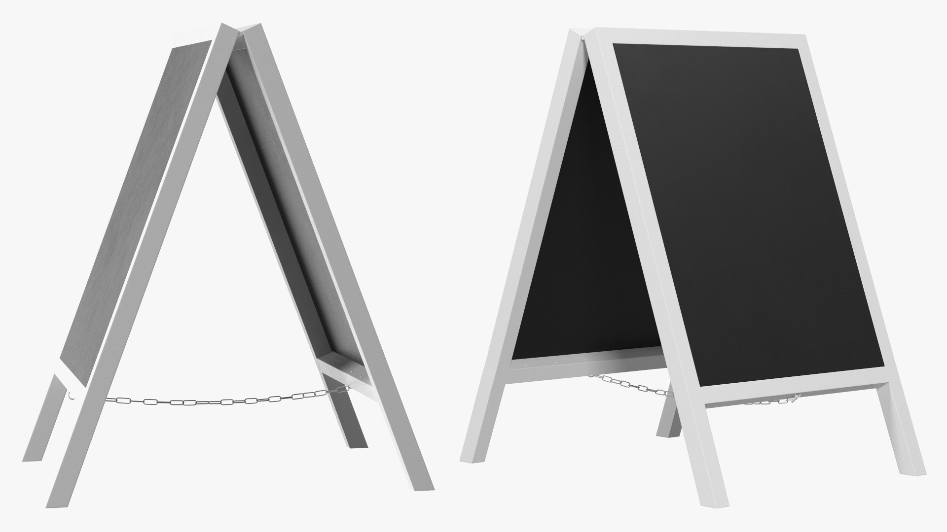 Wooden Chalkboard Sign White Clear Model - TurboSquid 2147297