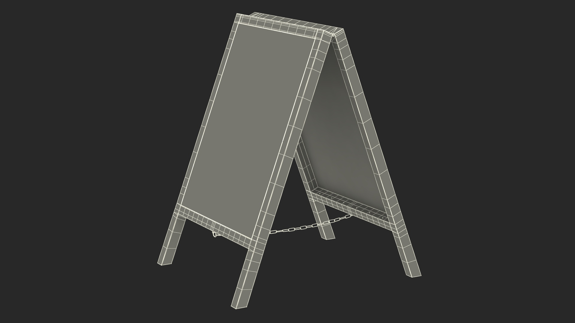 Wooden Chalkboard Sign White Clear Model - TurboSquid 2147297