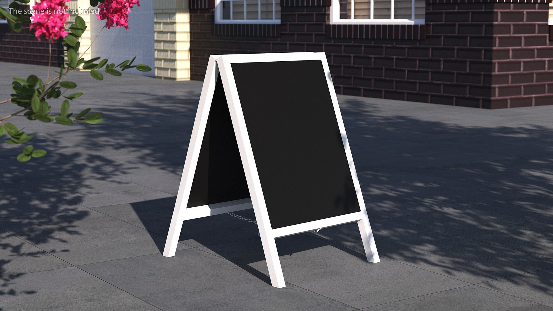 Wooden Chalkboard Sign White Clear Model - TurboSquid 2147297