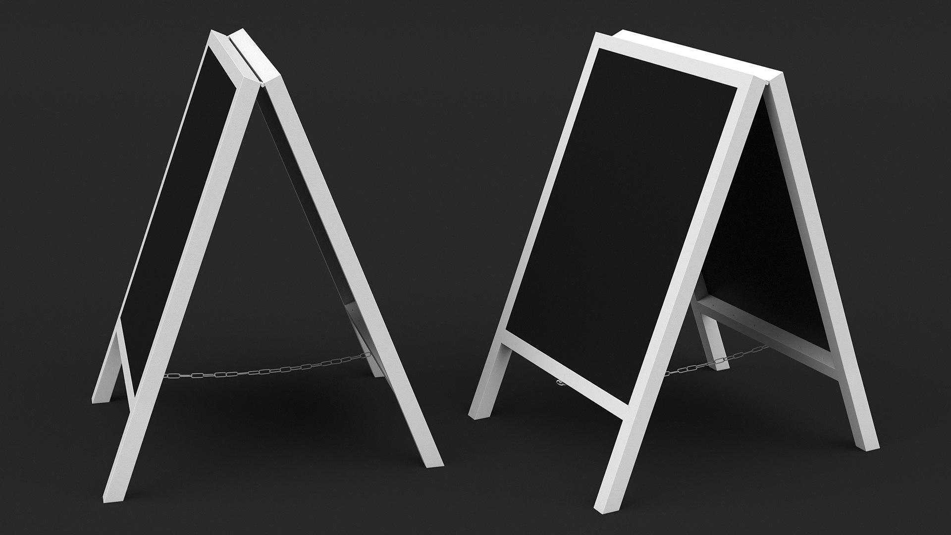 Wooden Chalkboard Sign White Clear Model - TurboSquid 2147297