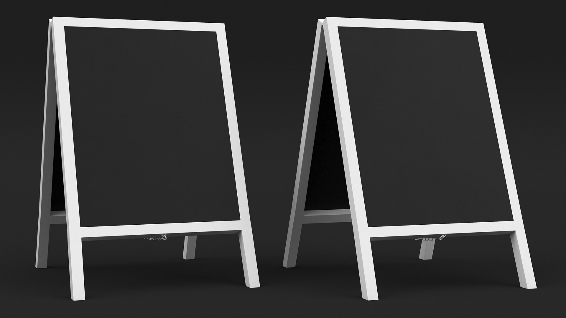 Wooden Chalkboard Sign White Clear Model - TurboSquid 2147297