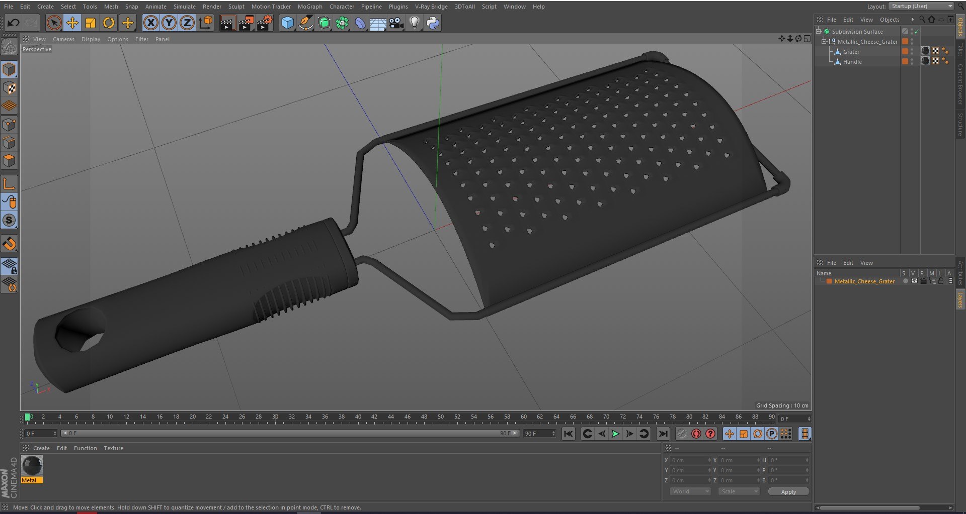 3D Metallic Cheese Grater model - TurboSquid 2143049