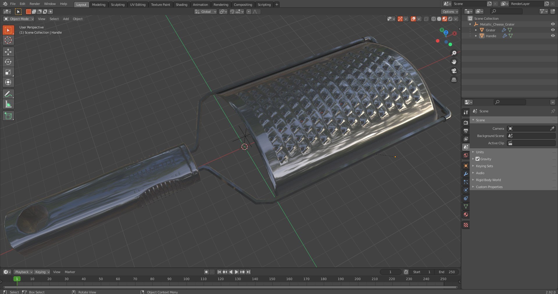 3D Metallic Cheese Grater model - TurboSquid 2143049