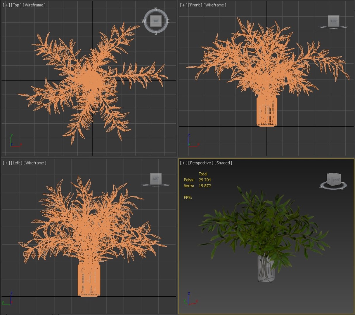 3D Model Branches Vase - TurboSquid 1404690