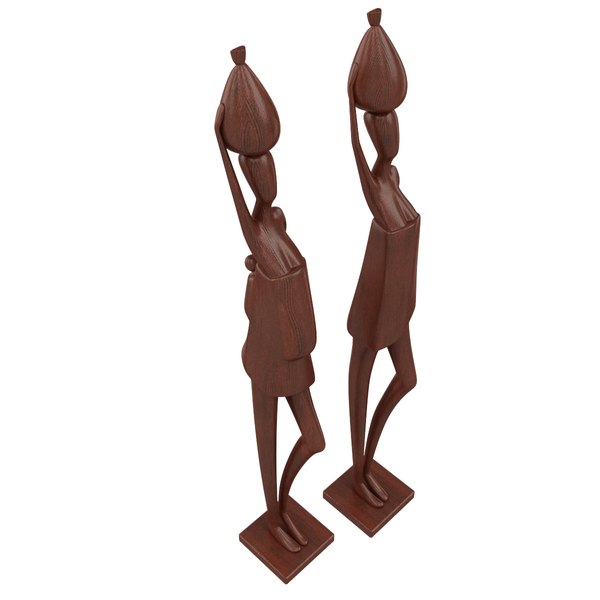 3d model african wooden figurines