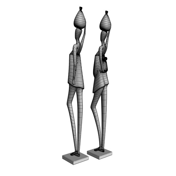 3d model african wooden figurines