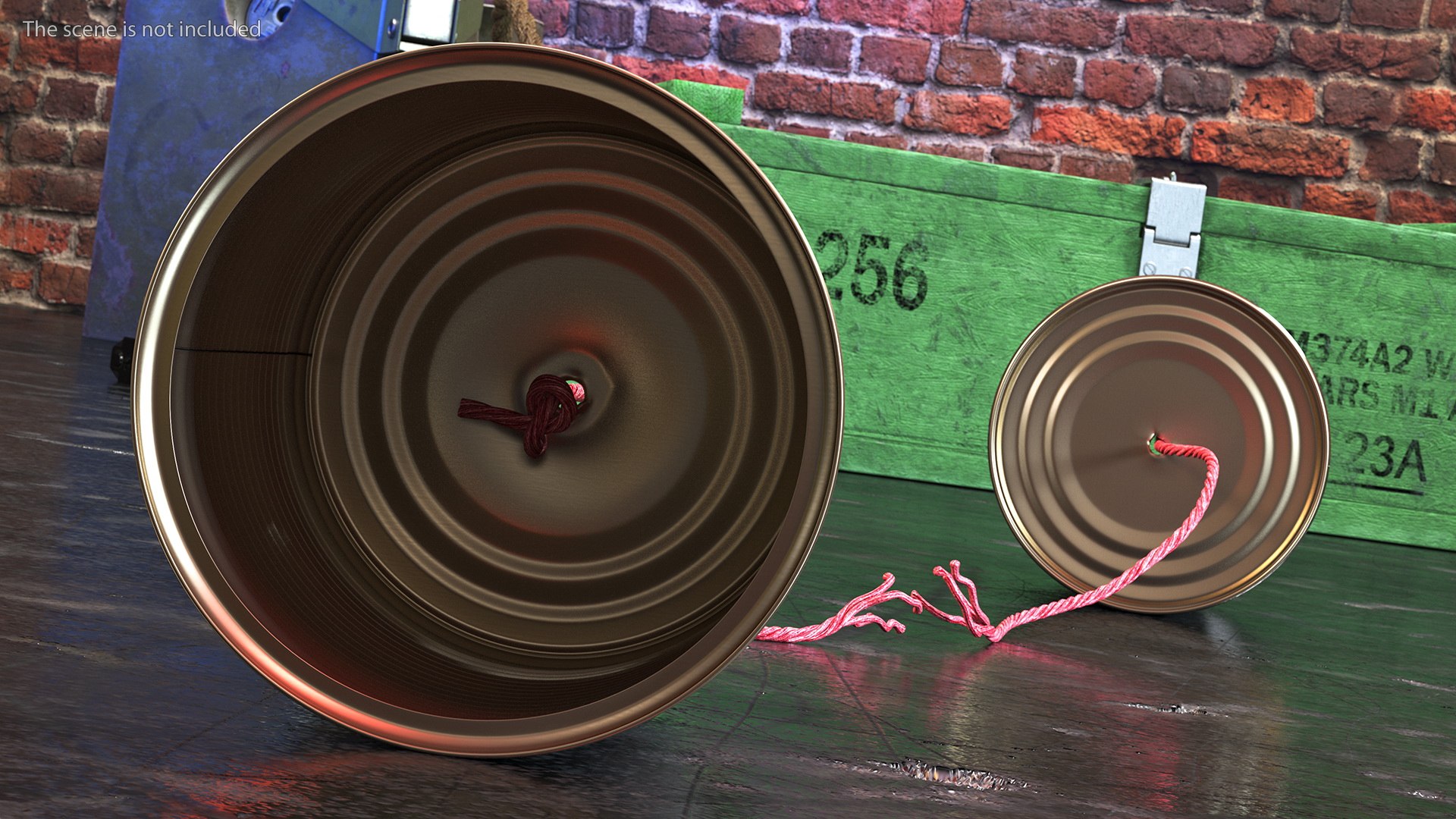 3D Tin Can Phone With Torn String Model - TurboSquid 1841236