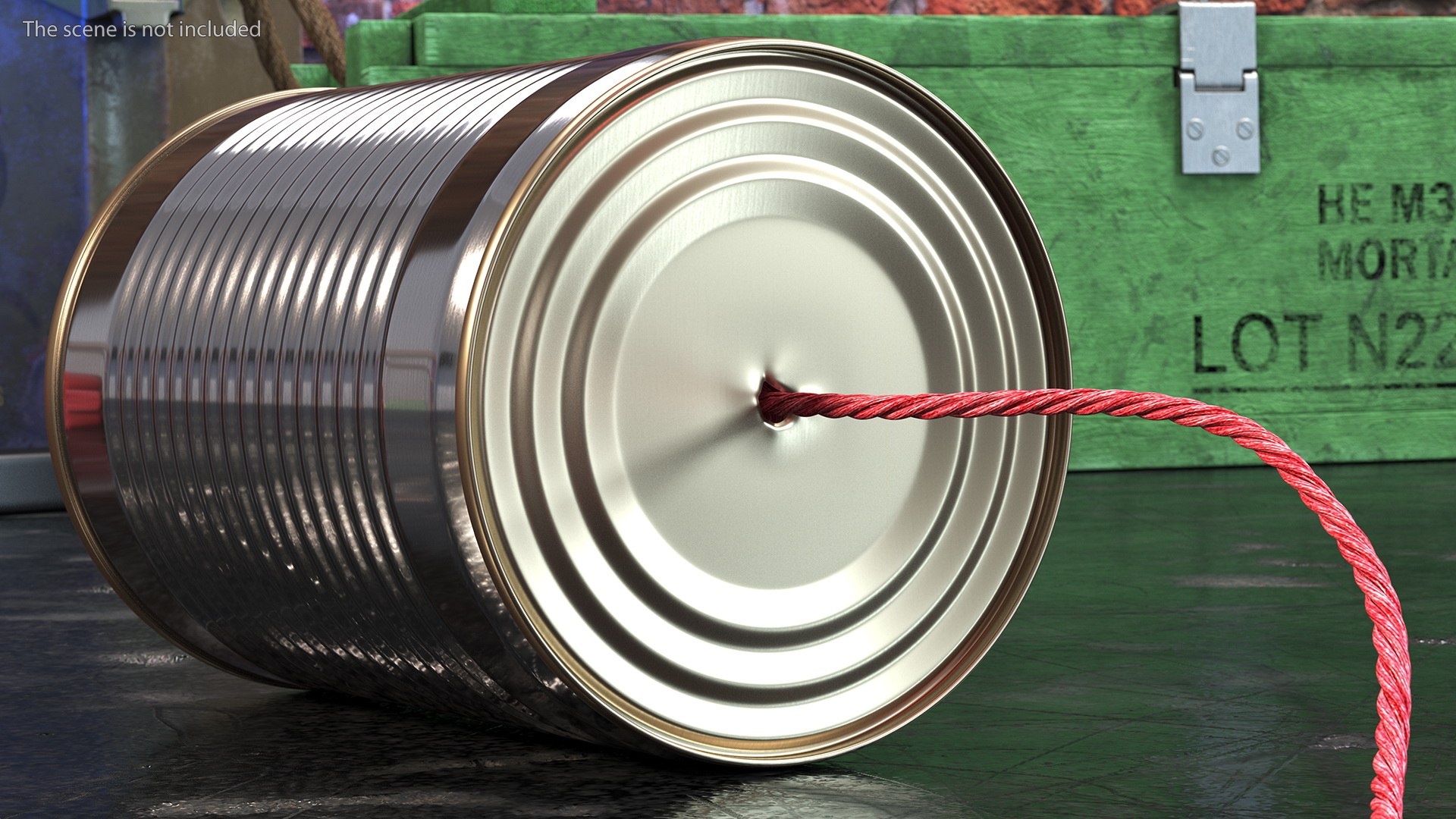 3D Tin Can Phone With Torn String Model - TurboSquid 1841236