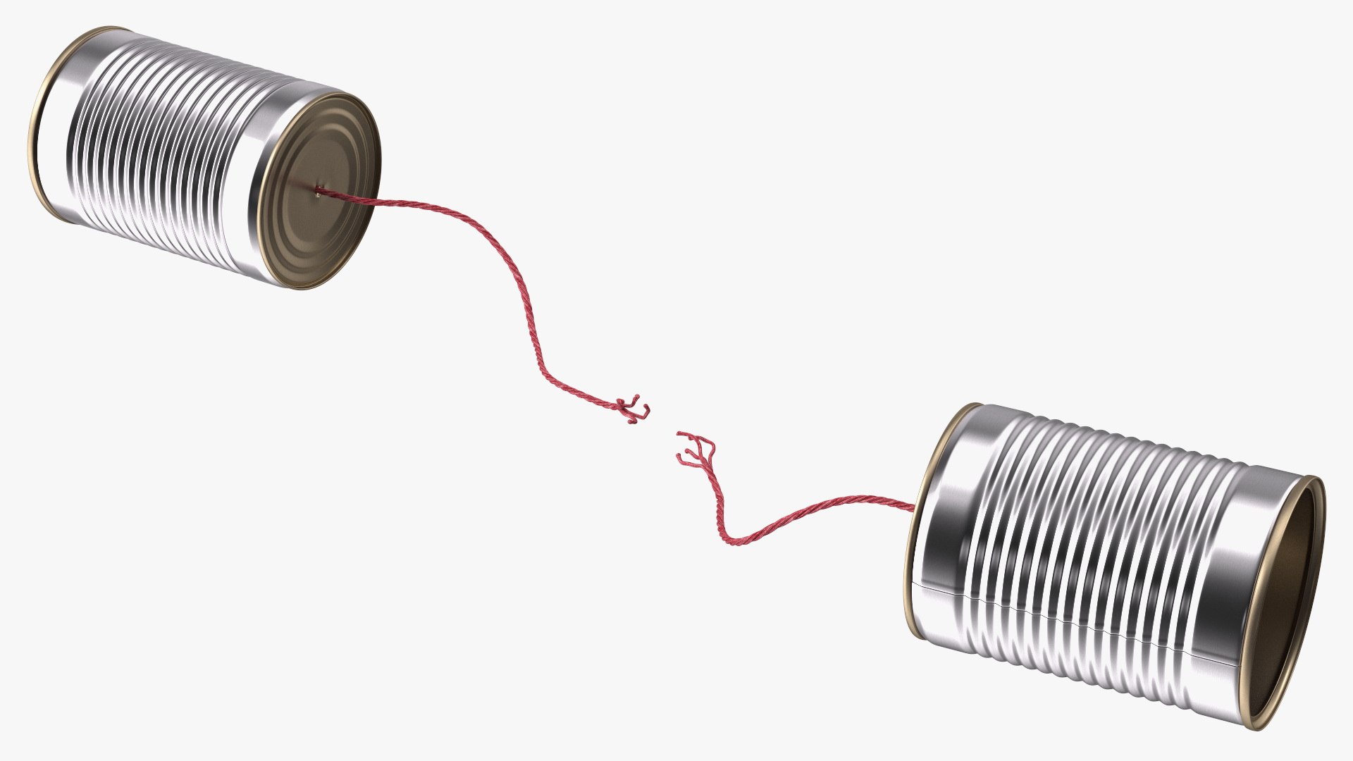 3D Tin Can Phone With Torn String Model - TurboSquid 1841236