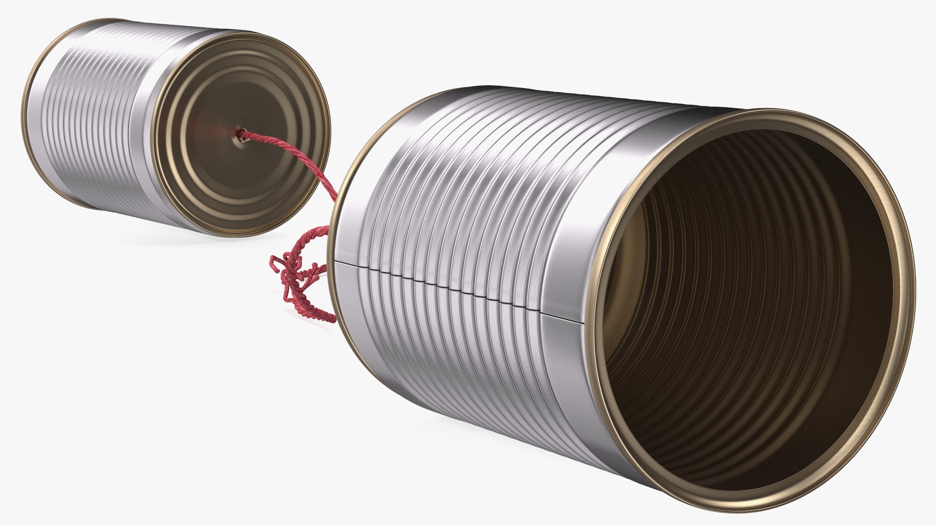 3D Tin Can Phone With Torn String Model - TurboSquid 1841236